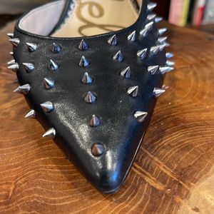 Sam Edelman | Shoes | Sam Edelman Black Leather Spiked Studded Heels ...